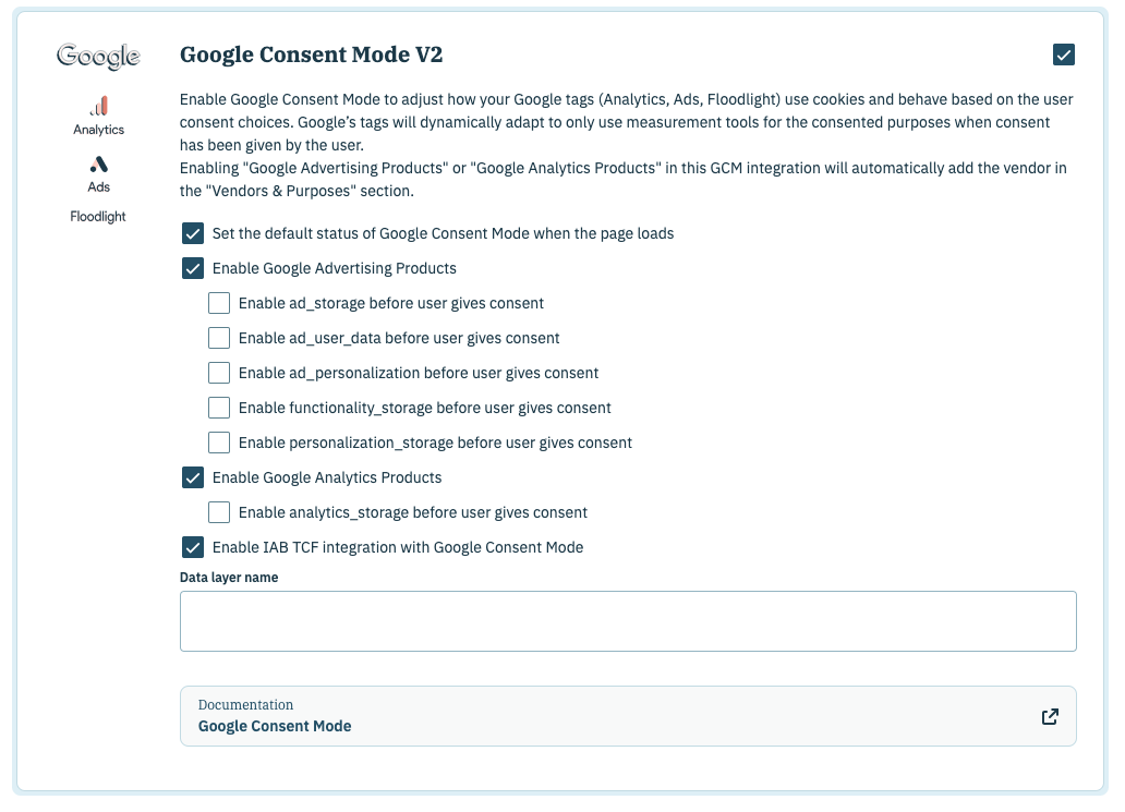 Configure Google Consent Mode with Didomi